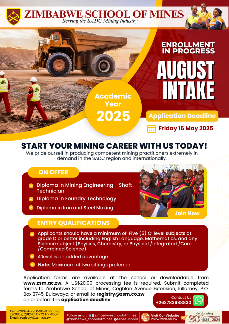 August 2025 Intake - Zimbabwe School of Mines